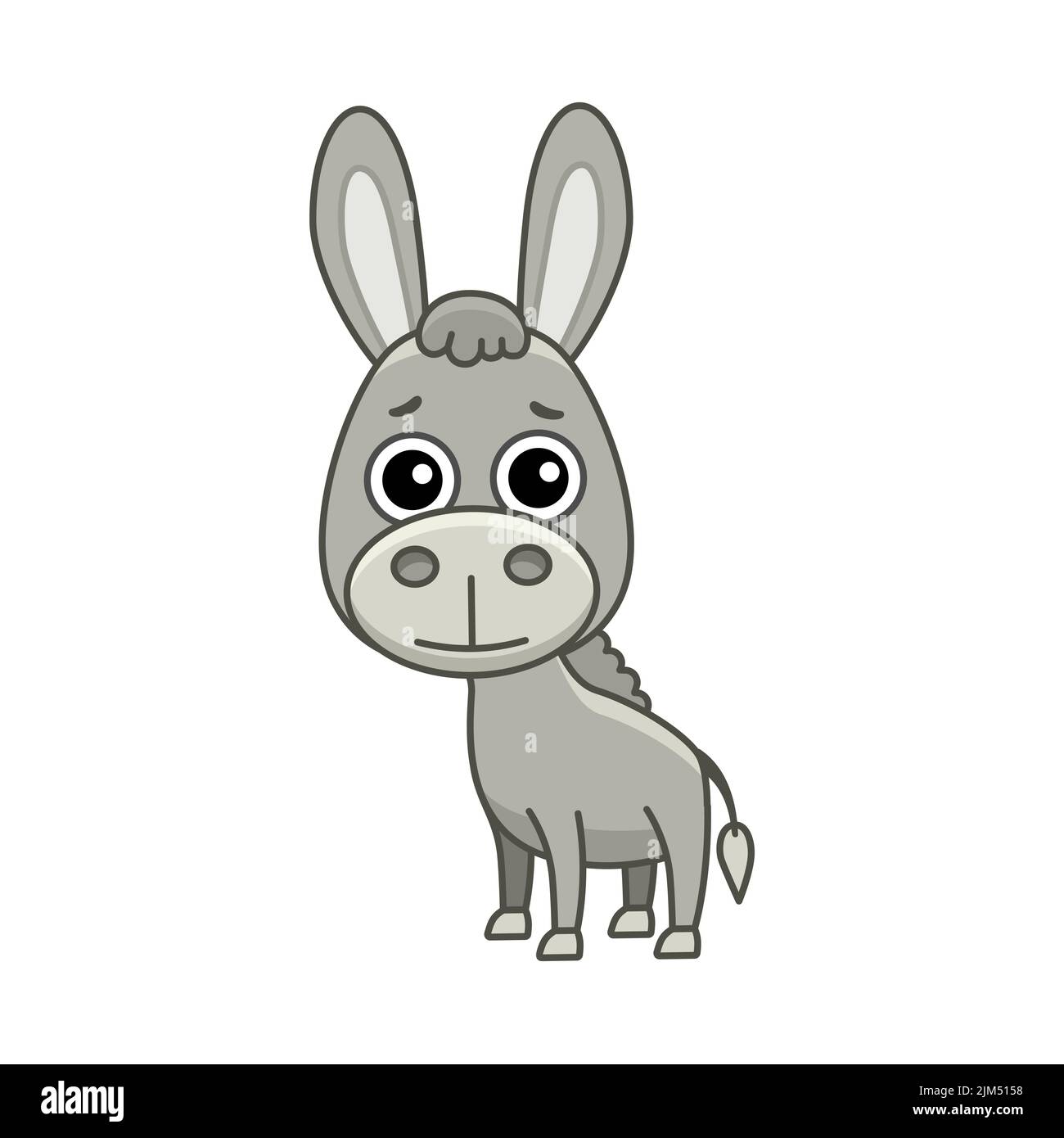 Farm animal. Funny little donkey in a cartoon style Stock Vector Image ...