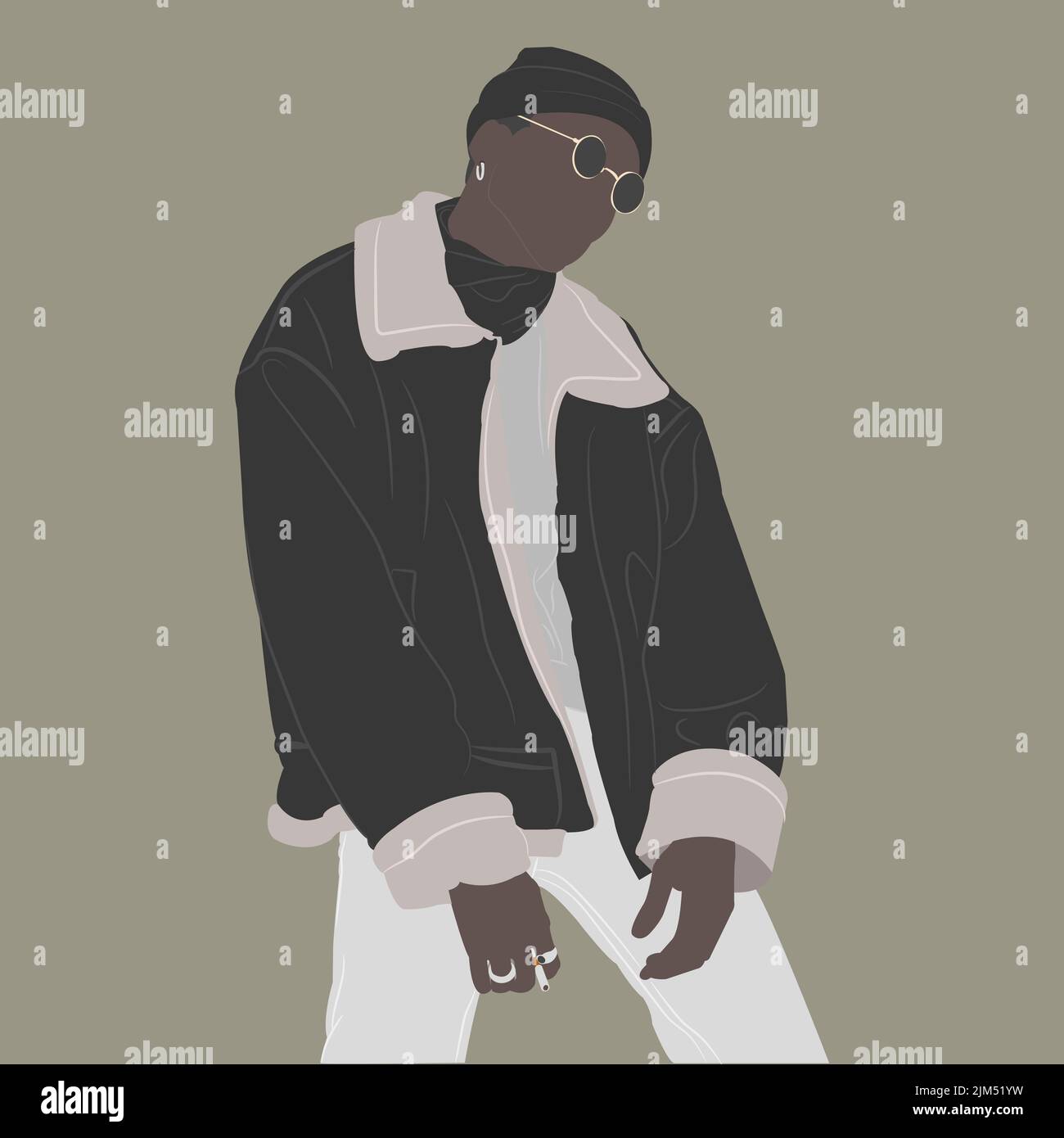 minimalist faceless of black man with sunglasses Stock Photo - Alamy