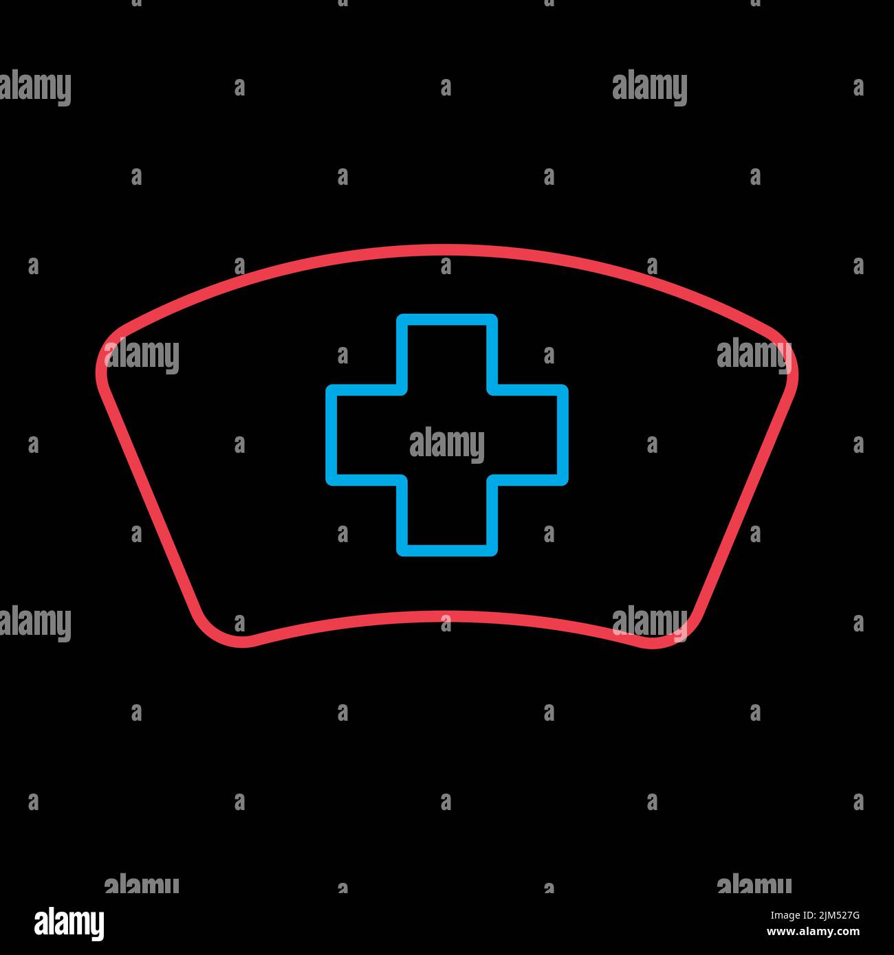 Nurse hat vector icon on black background. Medicine and healthcare ...