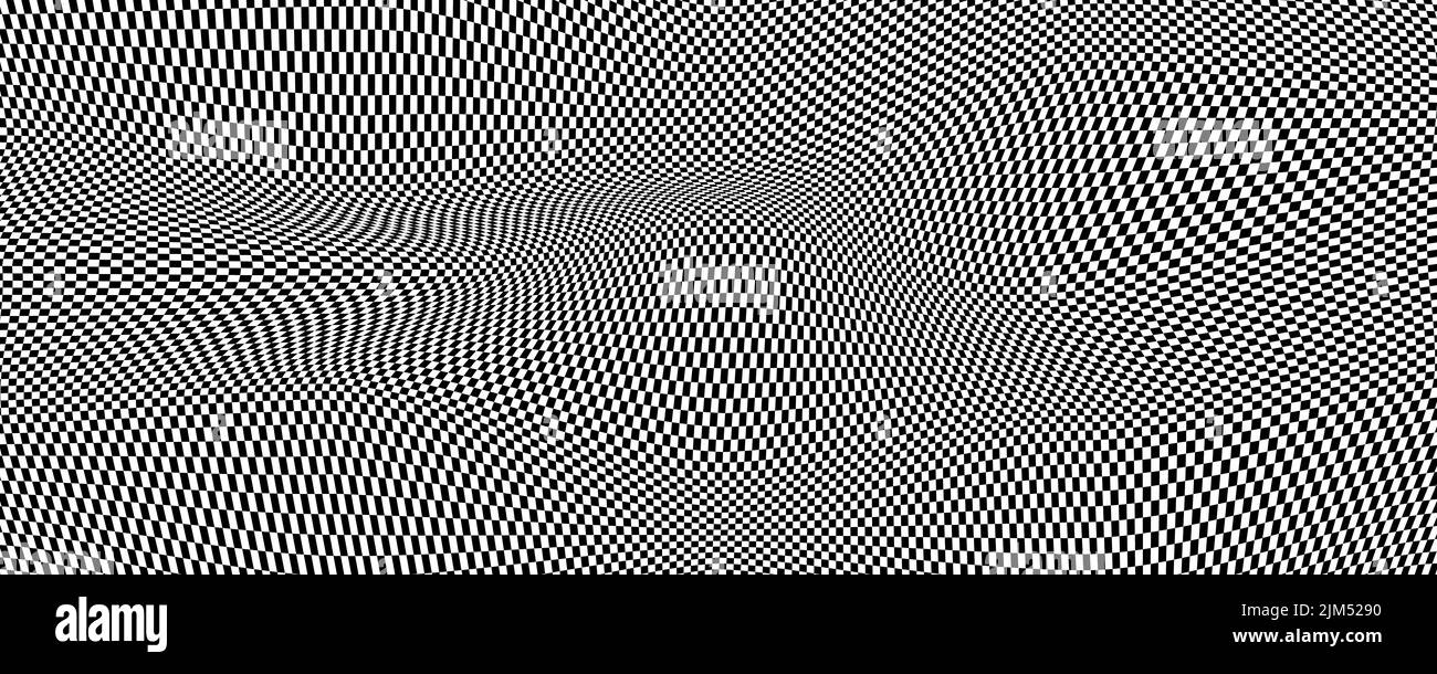 Distorted pattern, check background. Chess banner, checkerboard ...