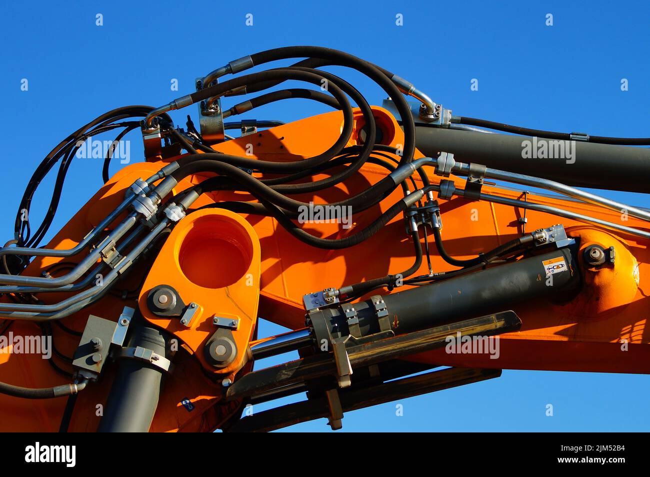 Detail of the hydraulic system of a heavy construction machine ...