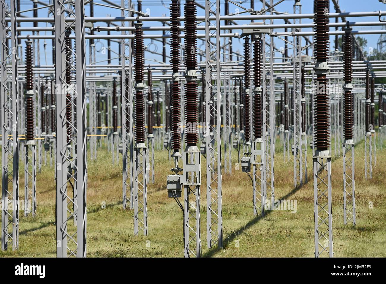 Power lines, substation. Electricity, energy. Prime Minister Dr. Markus ...