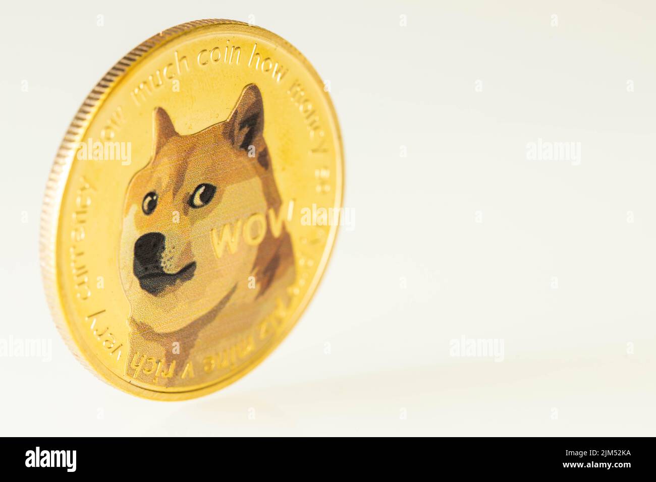 Cryptocurrency Dogecoin, Coin on a light background with a dog, Virtual ...