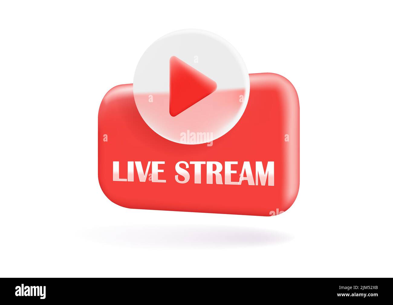 Unique realistic social media live streaming 3d icon design isolated on ...