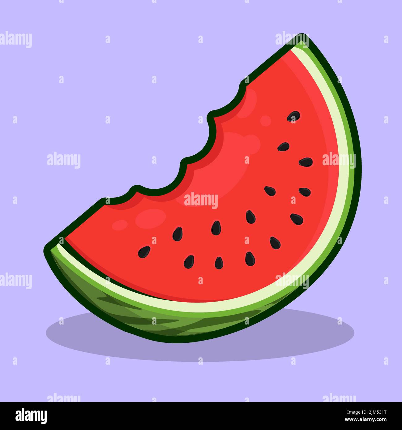 Ripe slice of watermelon. Autumn harvesting. Watermelon icon with thick ...