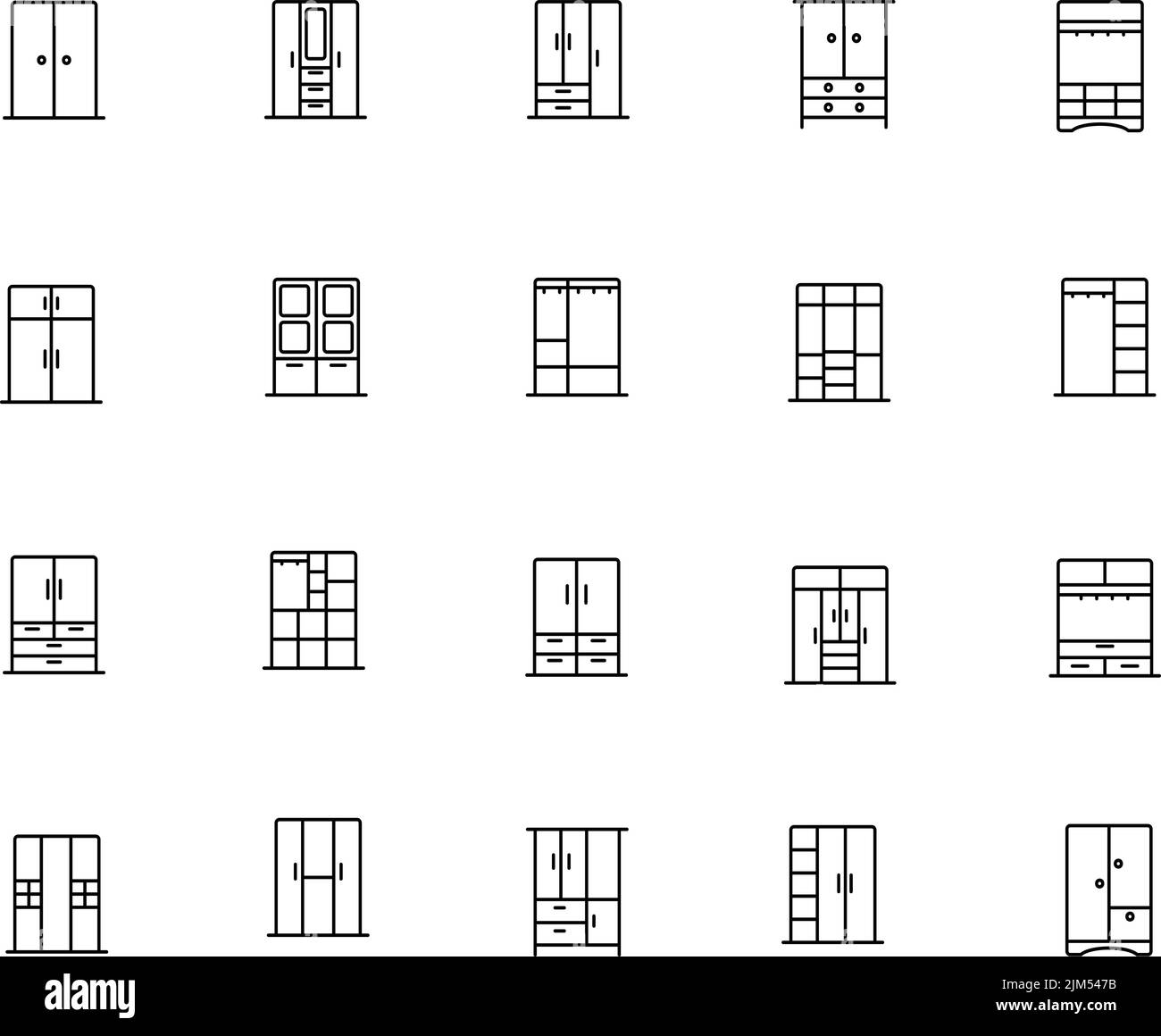 Furniture icons. Wardrobe outline icons Stock Vector Image & Art - Alamy