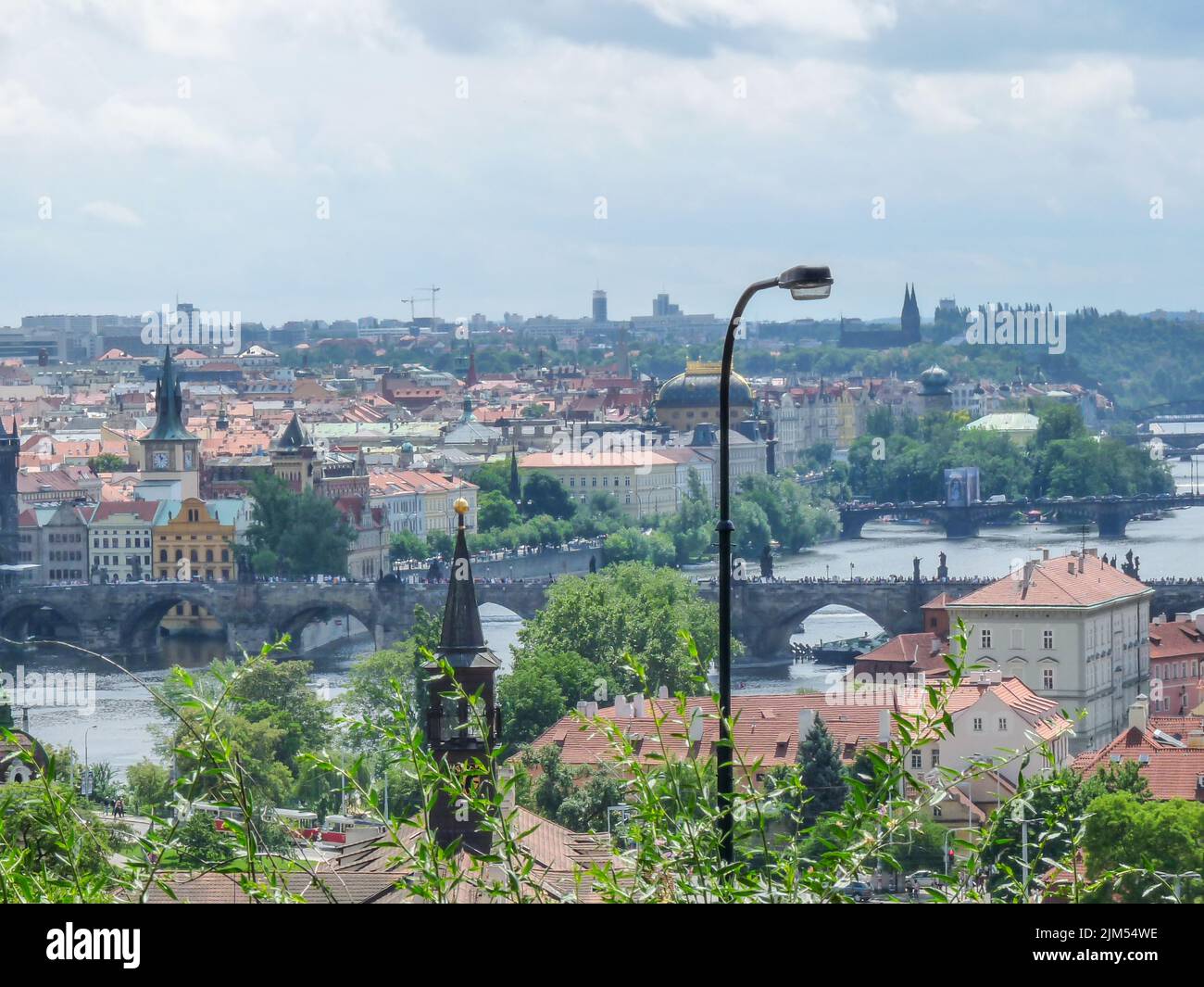 An aerial view of beautiful Prague cityscape in Czech Republic Stock ...