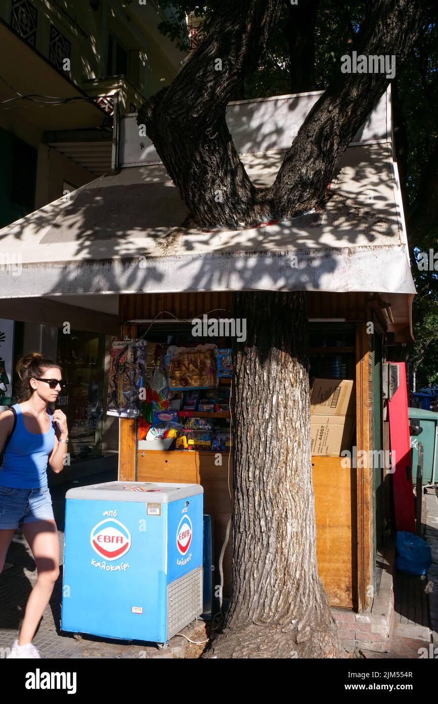Small kiosk, Thessaloniki, Macedonia, Norrh-Eastern Greece Stock Photo ...