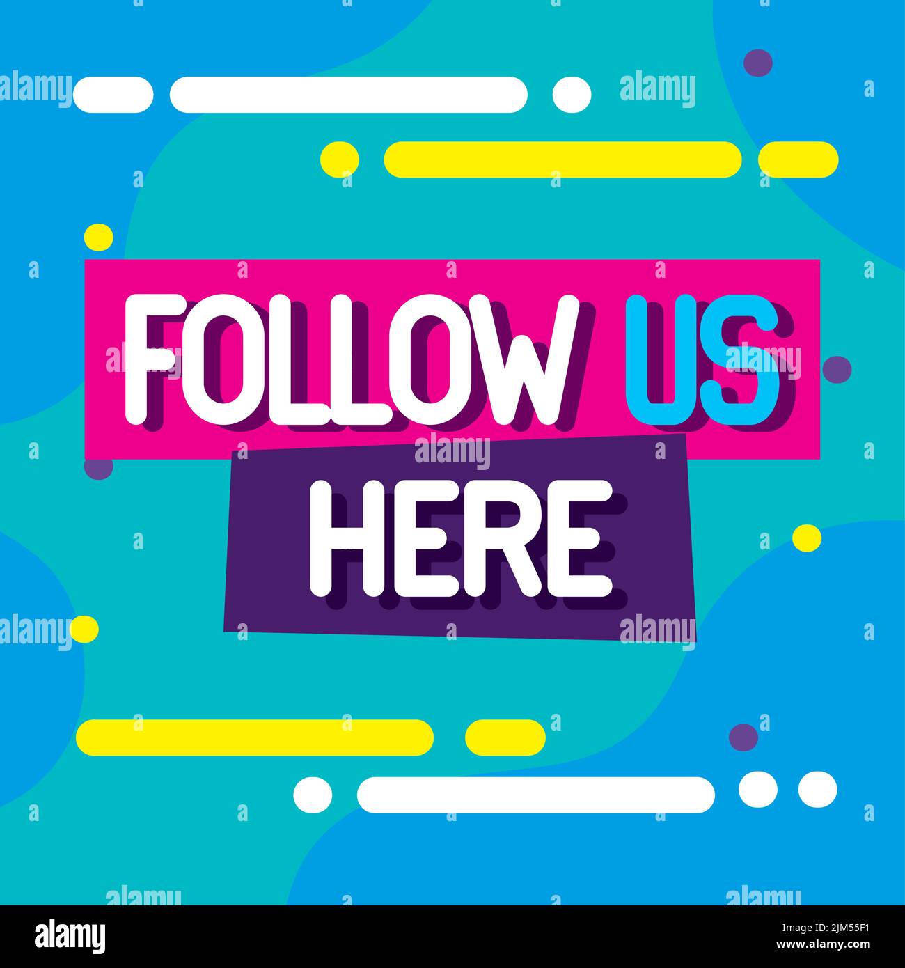 follow us here marketing poster Stock Vector Image & Art - Alamy