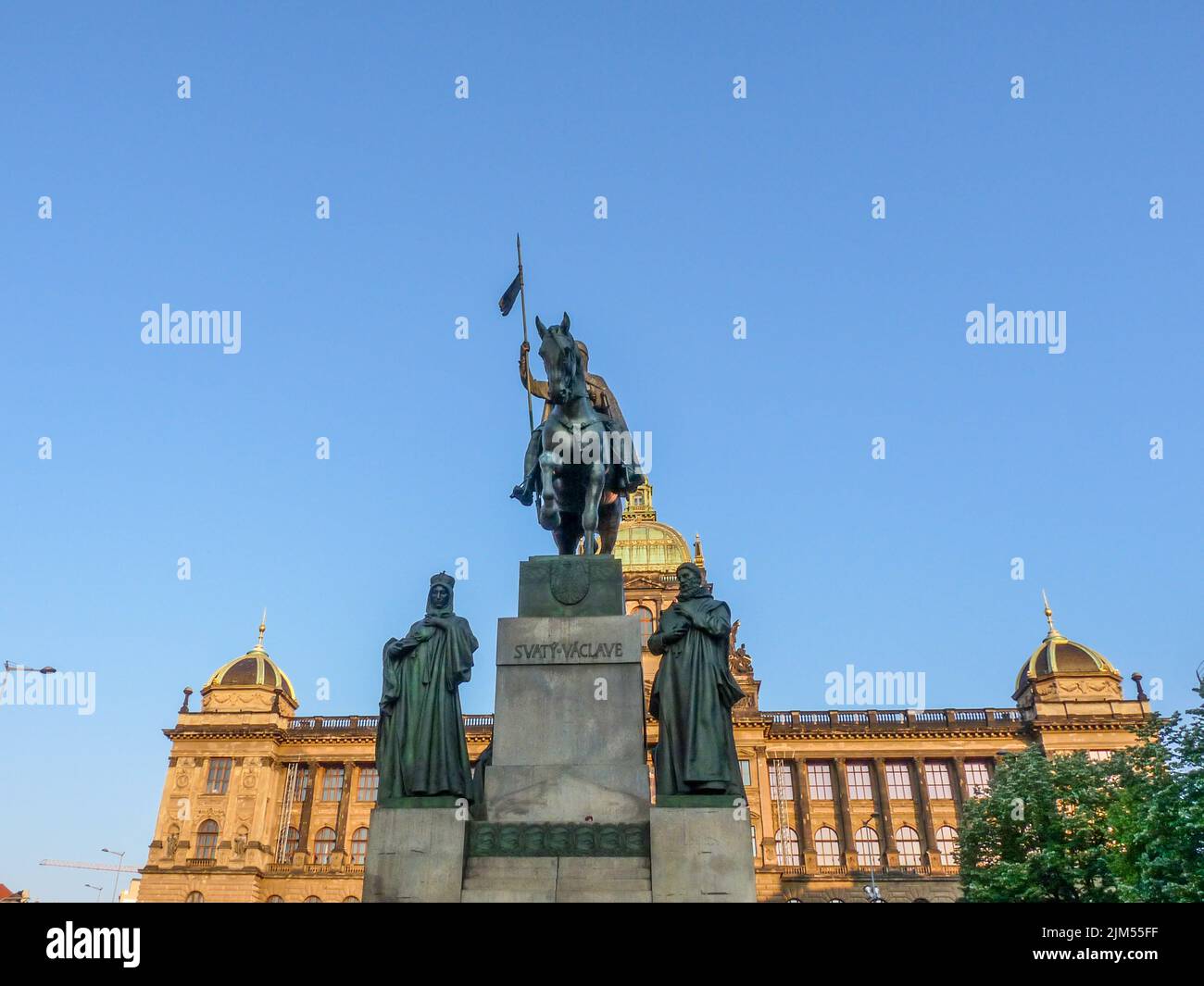 The statue of Saint Wenceslas in Prague, Czech Republic depicting ...
