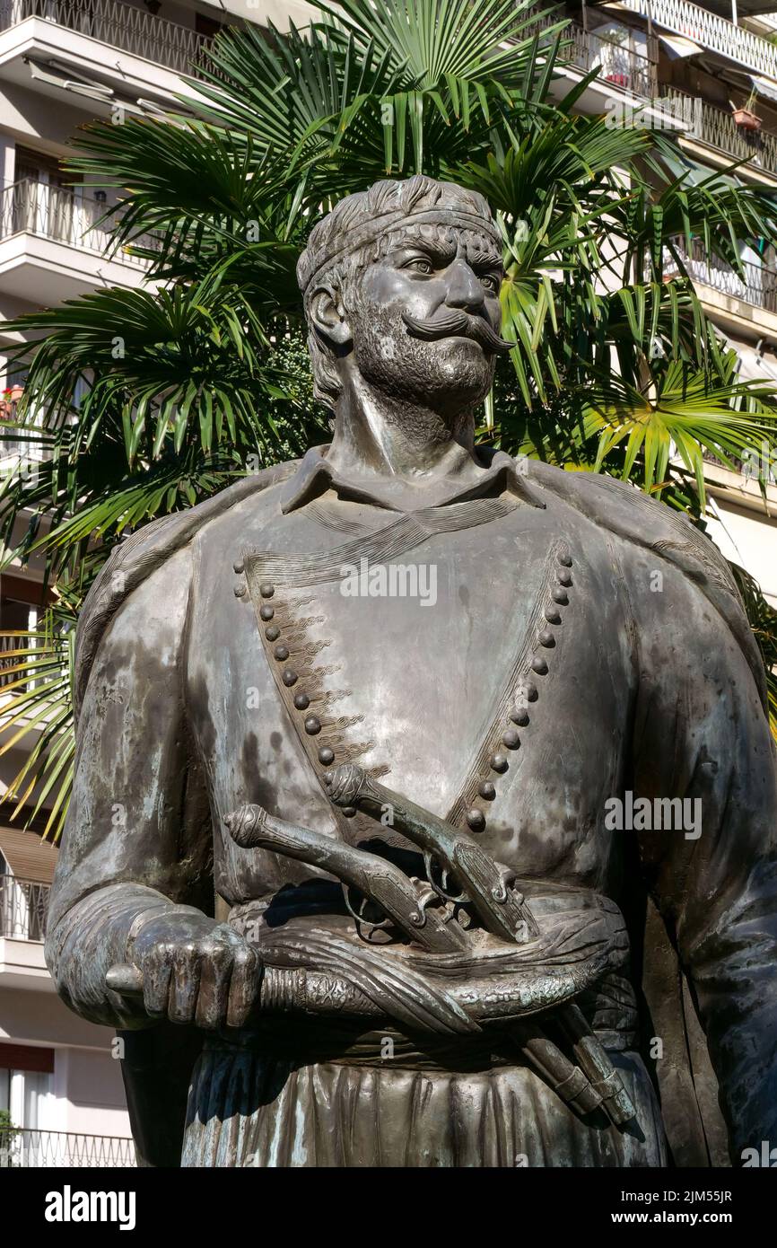 Statue of Kritikos of Makedonia, Macedonian national hero, Thessaloniki ...