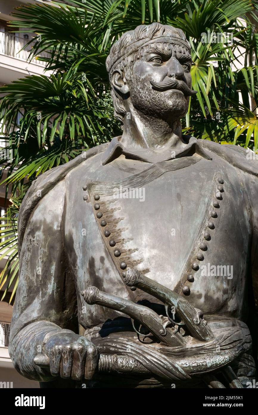 Statue of Kritikos of Makedonia, Macedonian national hero, Thessaloniki ...