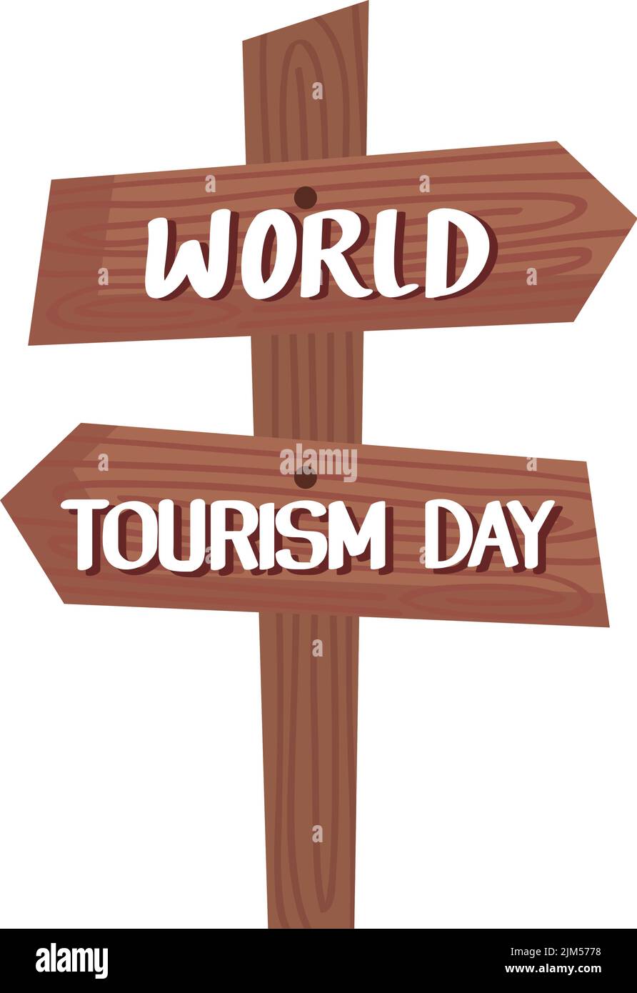 tourism day lettering in wooden signal Stock Vector Image & Art - Alamy
