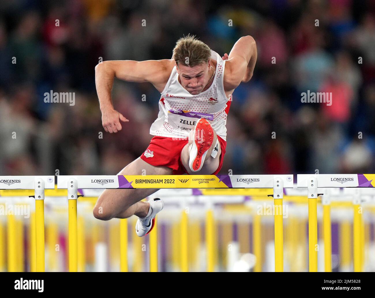 England's Joshua Zeller during the Men's 110m Hurdles Final at ...