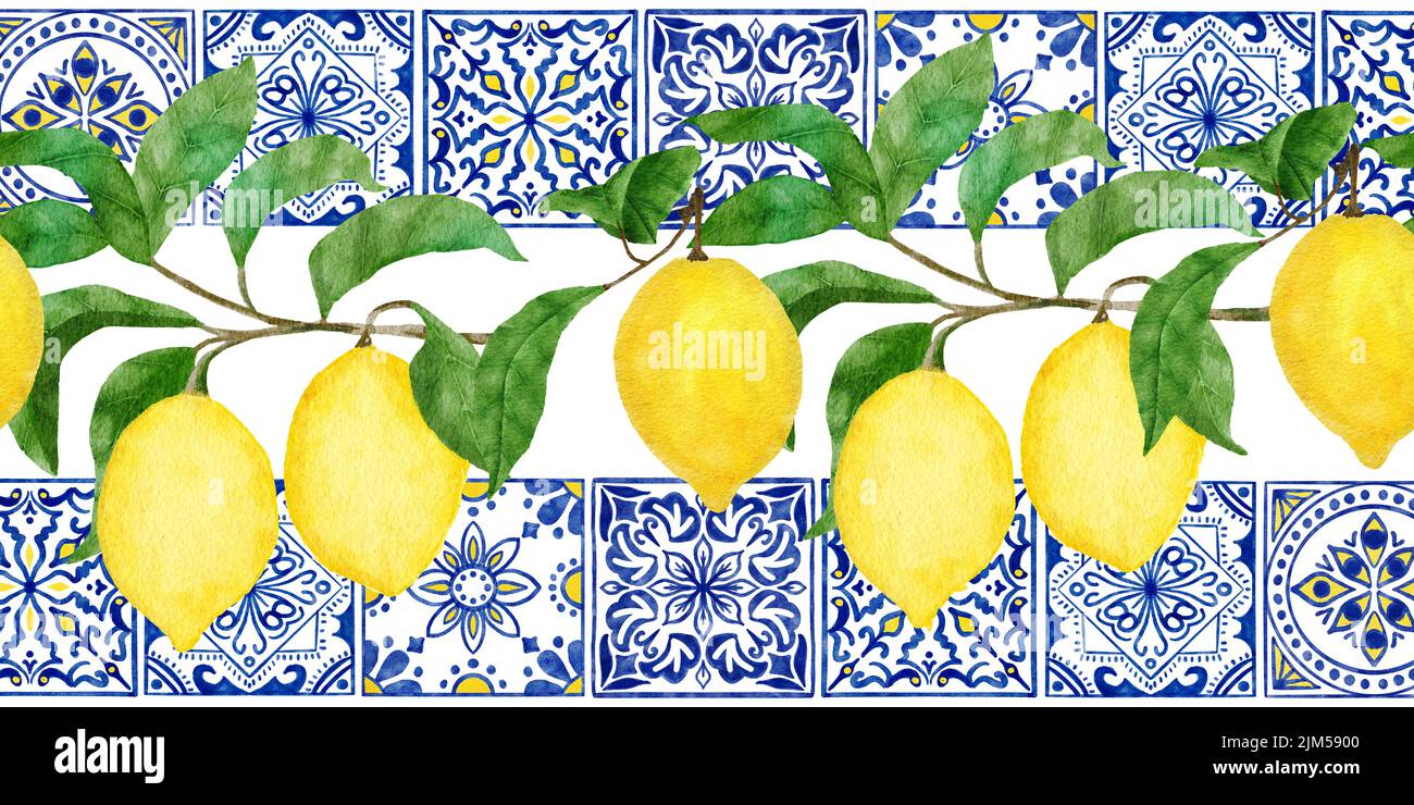 Lemons tile hi-res stock photography and images - Alamy