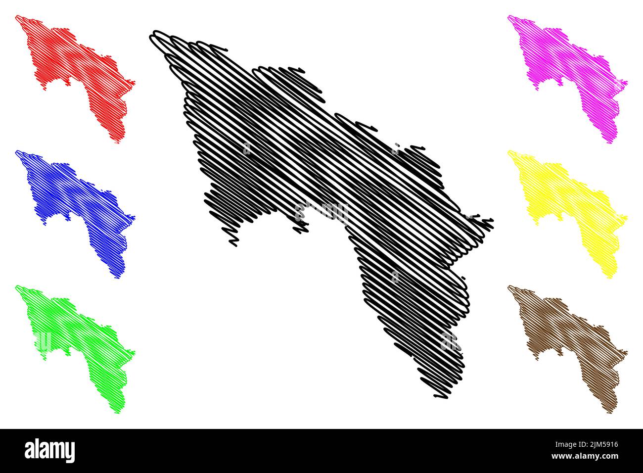 Sandoy island (Kingdom of Denmark, Faroe Islands) map vector ...