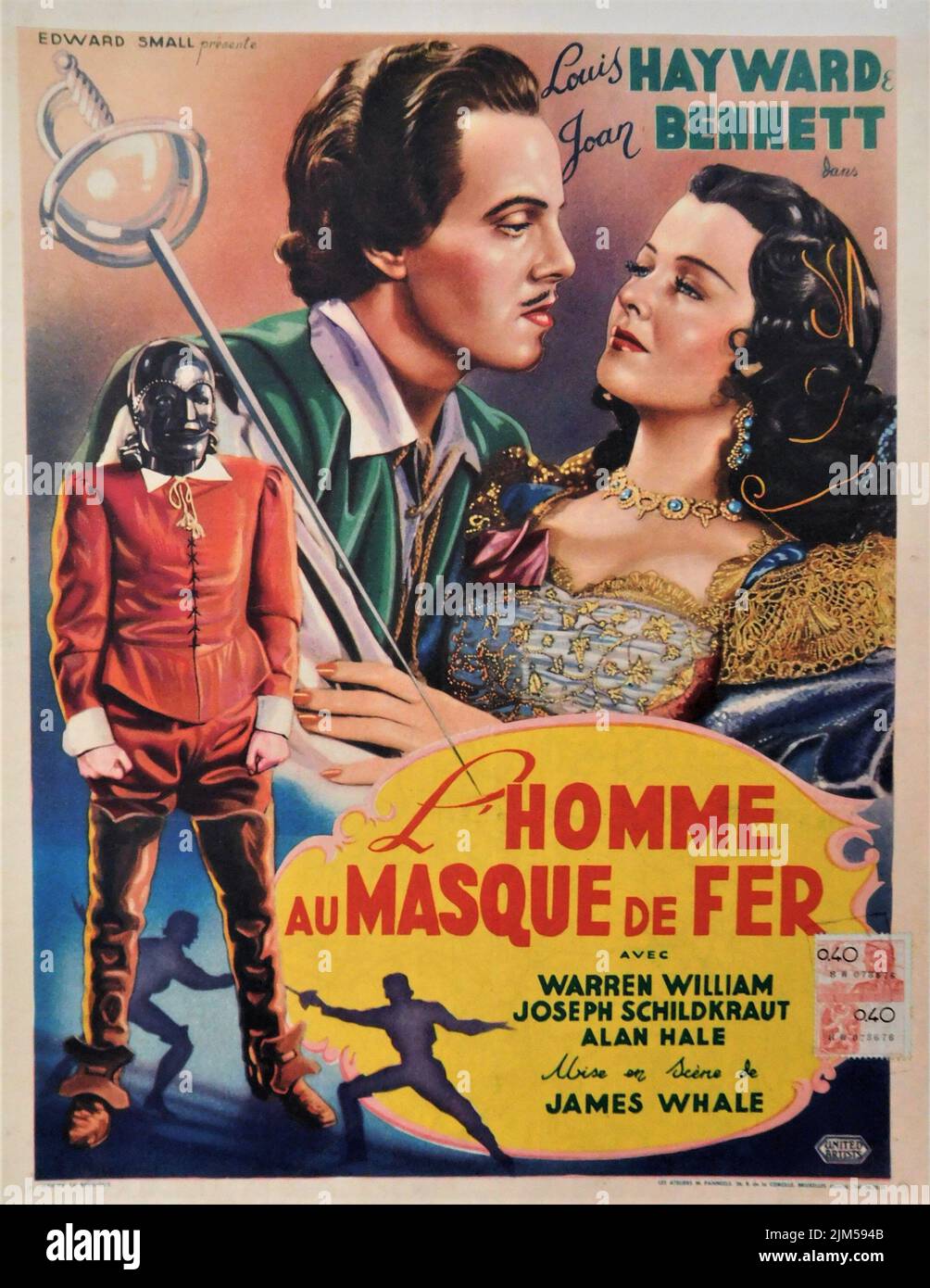 LOUIS HAYWARD and JOAN BENNETT in THE MAN IN THE IRON MASK 1939 ...