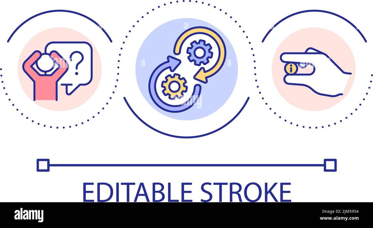 Bite sized learning for better academic results loop concept icon Stock ...