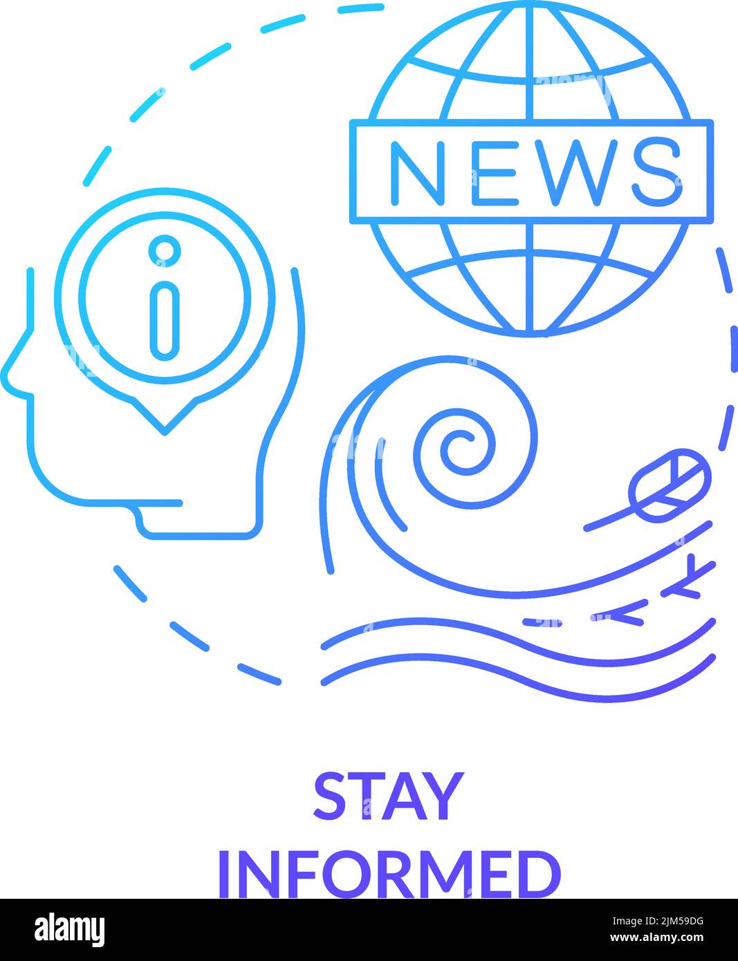 Stay informed blue gradient concept icon Stock Vector Image & Art - Alamy
