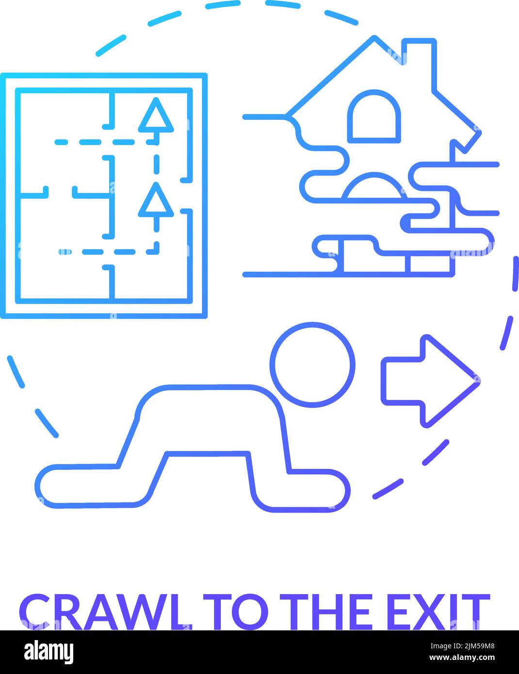 Crawl to exit blue gradient concept icon Stock Vector Image & Art - Alamy