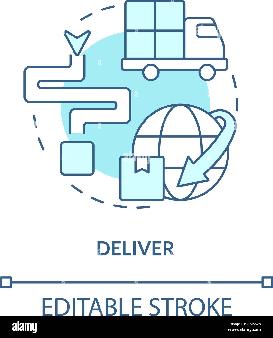 Deliver turquoise concept icon Stock Vector Image & Art - Alamy