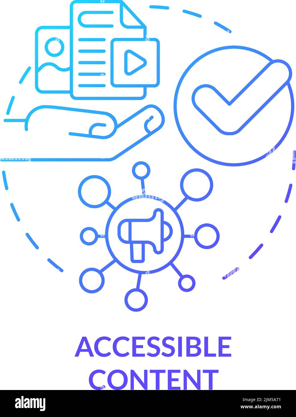 Accessible content blue gradient concept icon Stock Vector Image & Art ...