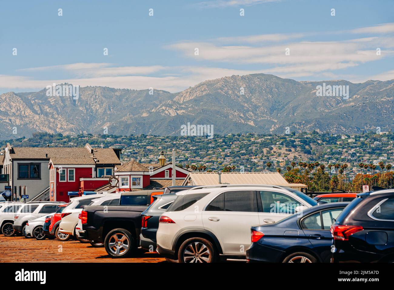 Santa Barbara, California, USA - August 1, 2022 Santa Barbara wharf ...