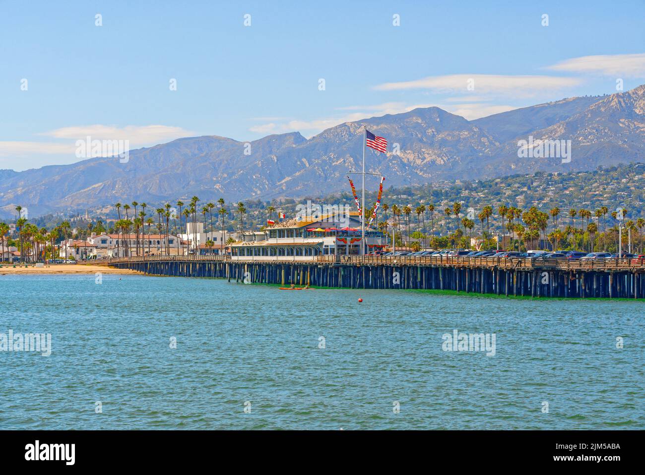 Santa Barbara, California, USA - August 1, 2022 Santa Barbara wharf ...