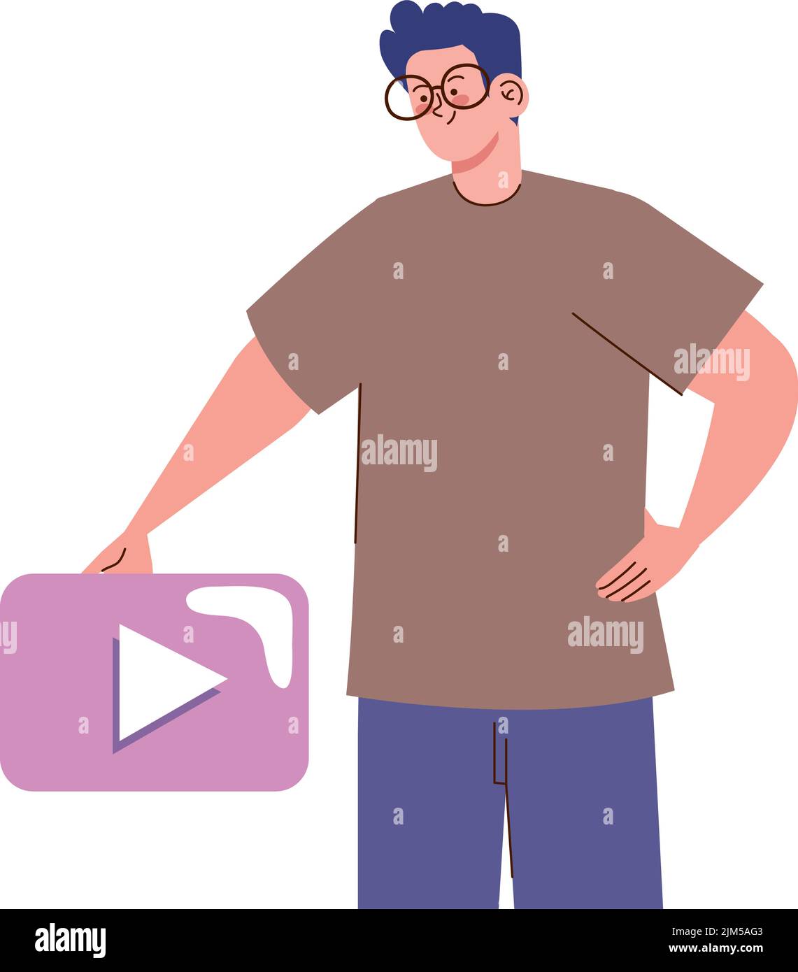 man with play button Stock Vector Image & Art - Alamy