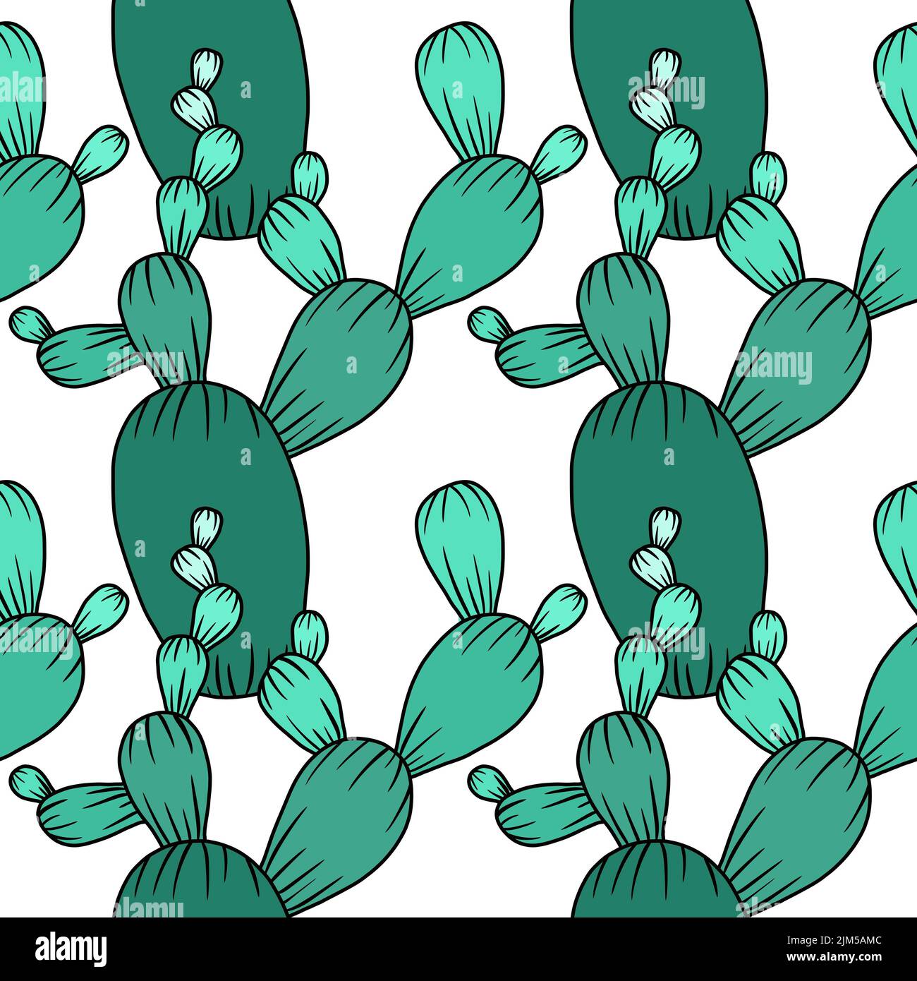 Summer floral seamless cartoon cactus pattern for fabrics and textiles ...