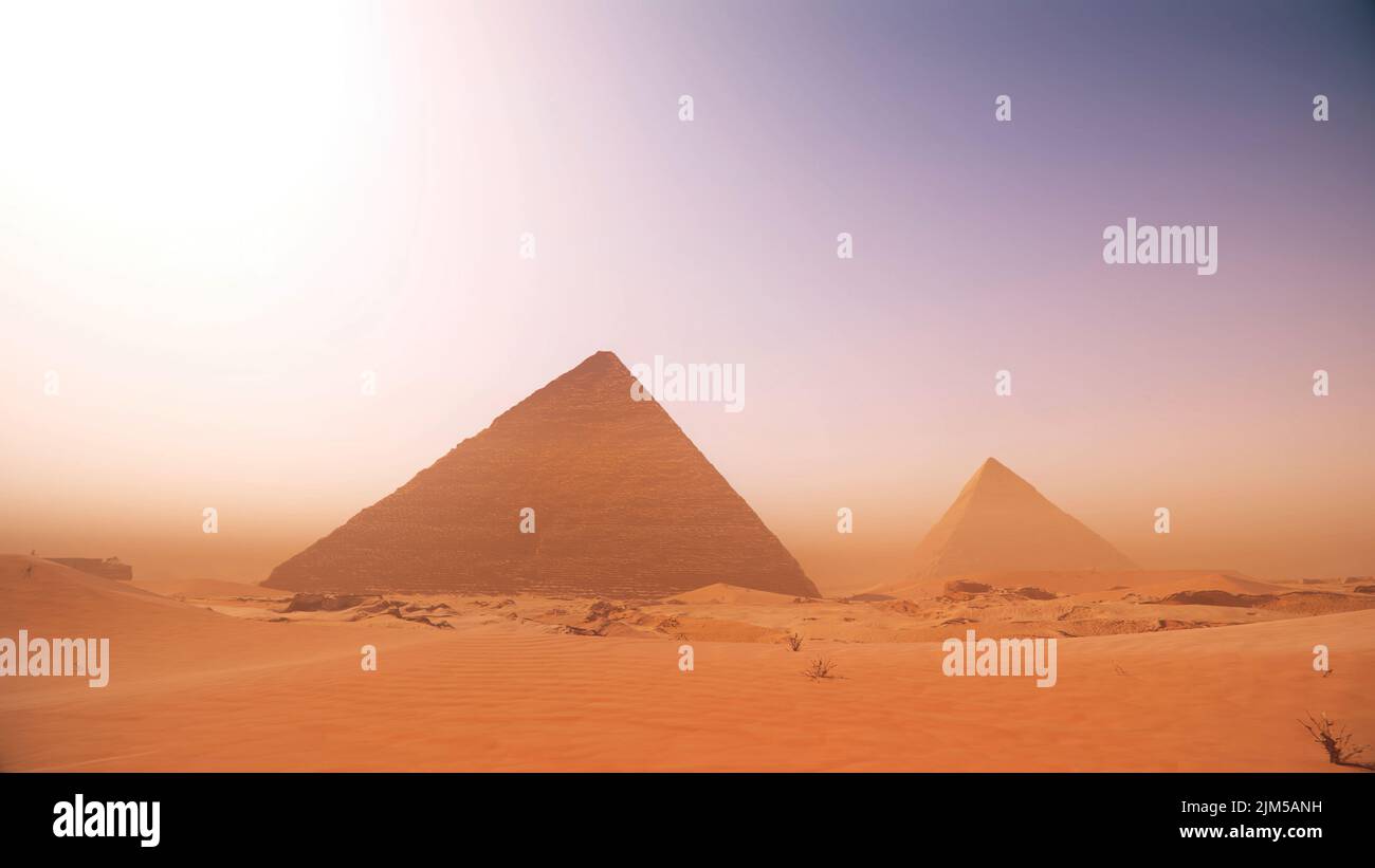 A beautiful scenery of the Great Pyramid of Giza and tomb in Egypt ...