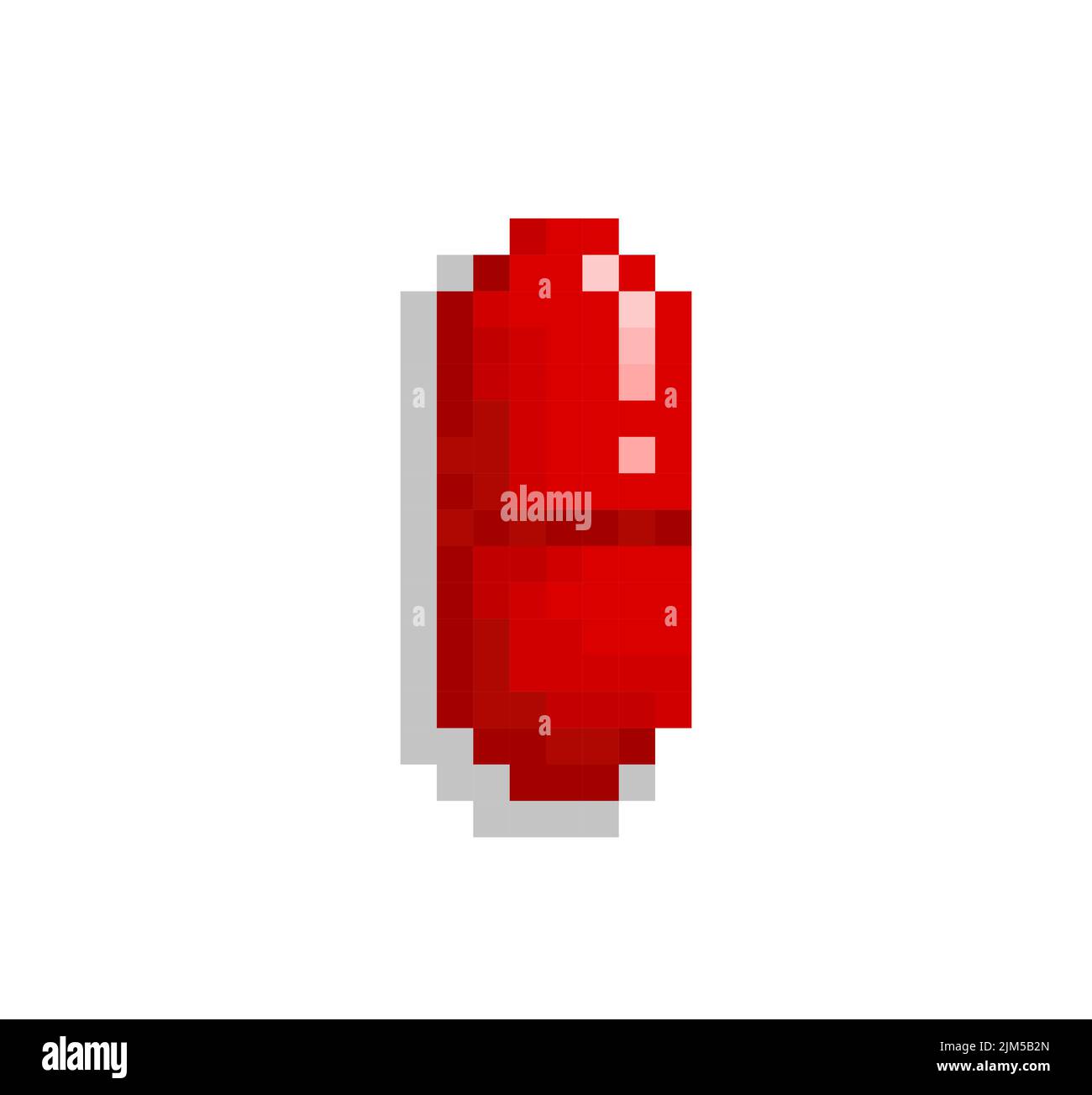 A pixel vector design of a red medical pill isolated on a white ...