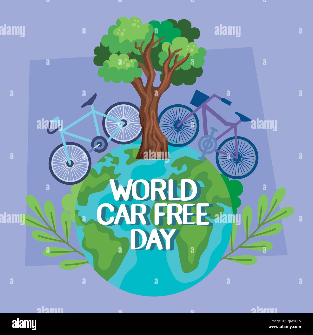 world car free day letteing postcard Stock Vector Image & Art - Alamy