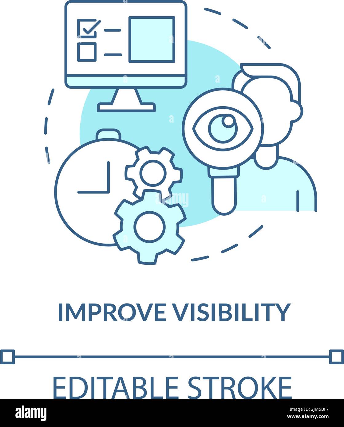 Improve visibility turquoise concept icon Stock Vector Image & Art - Alamy