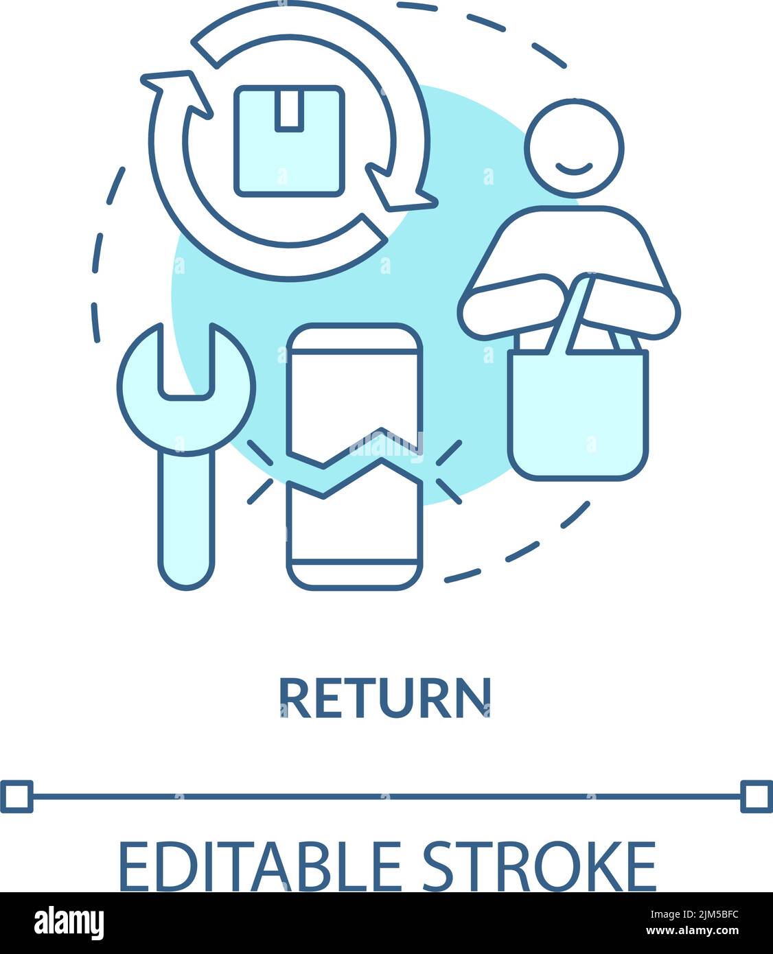 Return turquoise concept icon Stock Vector Image & Art - Alamy