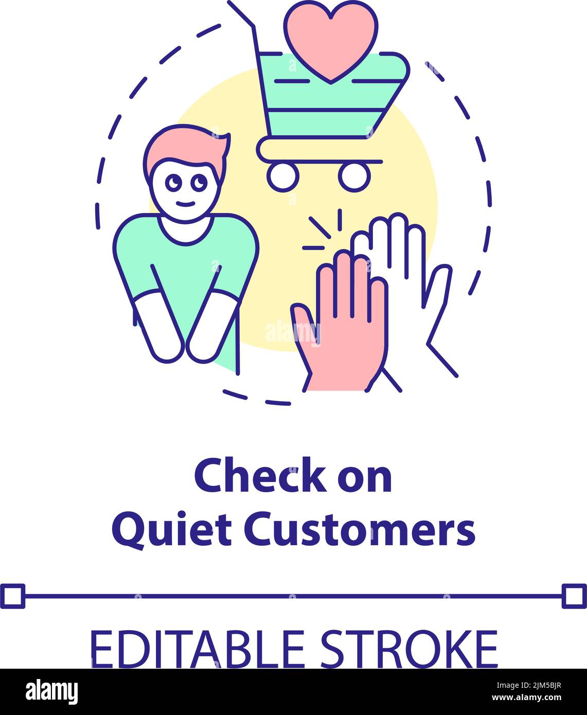 Check on quiet customer concept icon Stock Vector Image & Art - Alamy