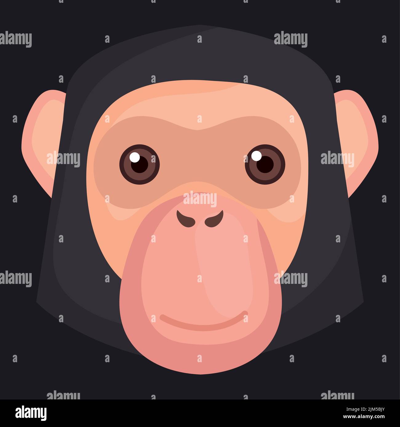 bonobo monkey head animal Stock Vector Image & Art - Alamy