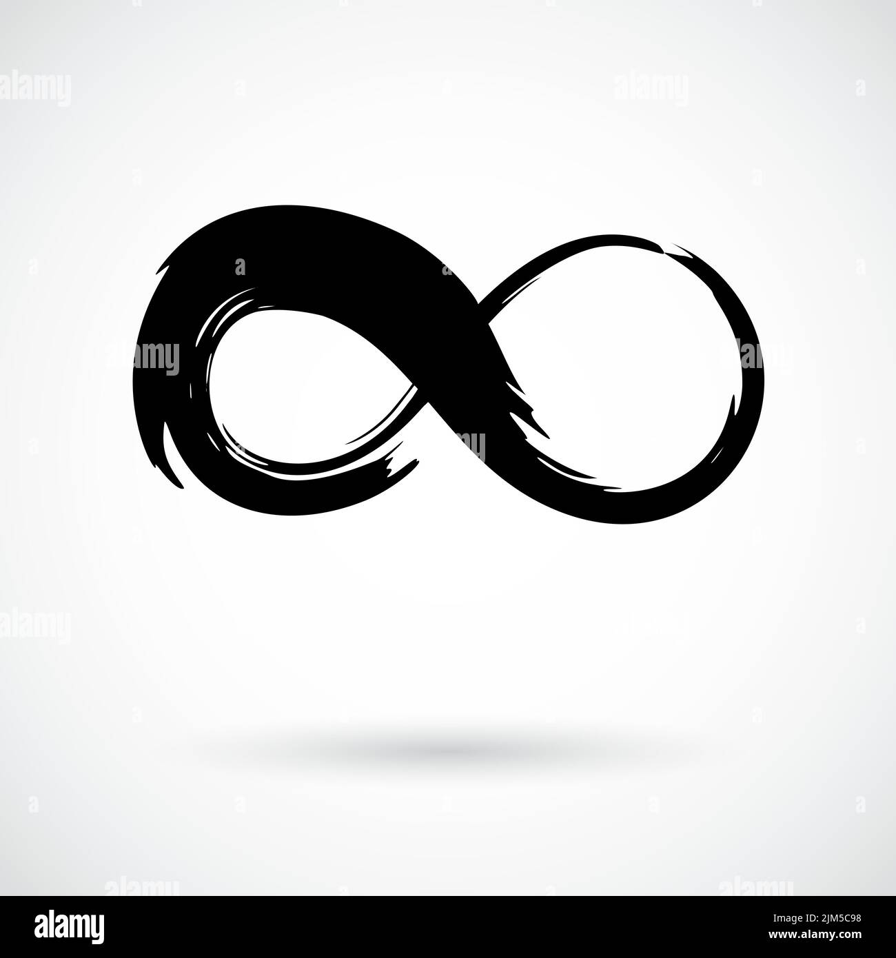 Infinity symbol. Hand painted with ink. Ornamental rounded stamp ...