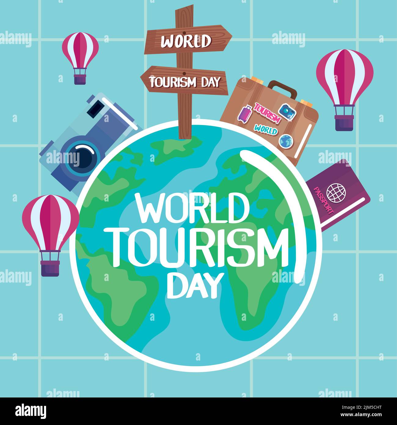 tourism day lettering in earth Stock Vector Image & Art - Alamy