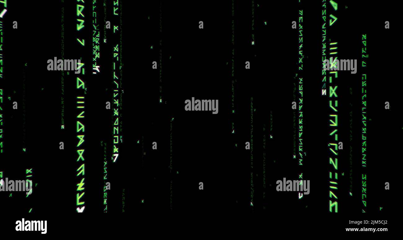An illustration of random falling number characters of Matrix digital ...