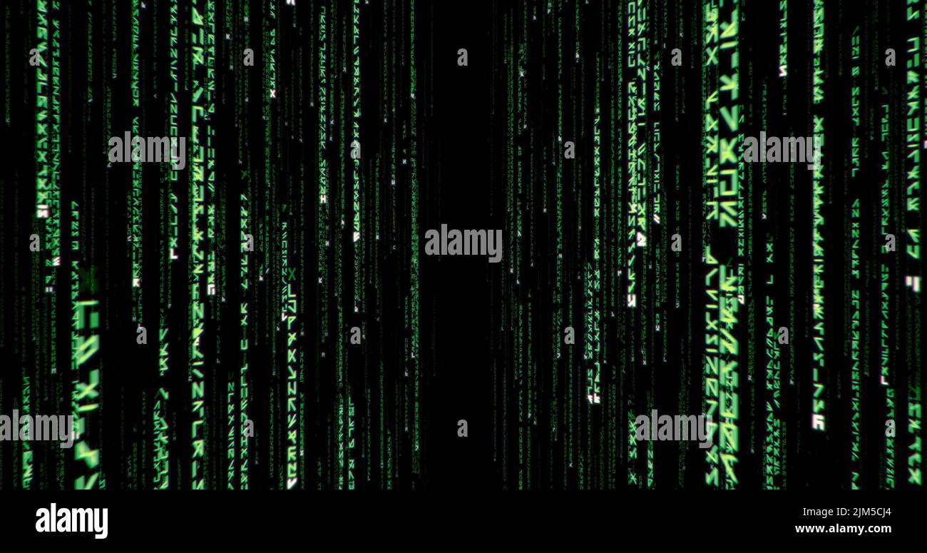 An illustration of random falling number characters of Matrix digital ...