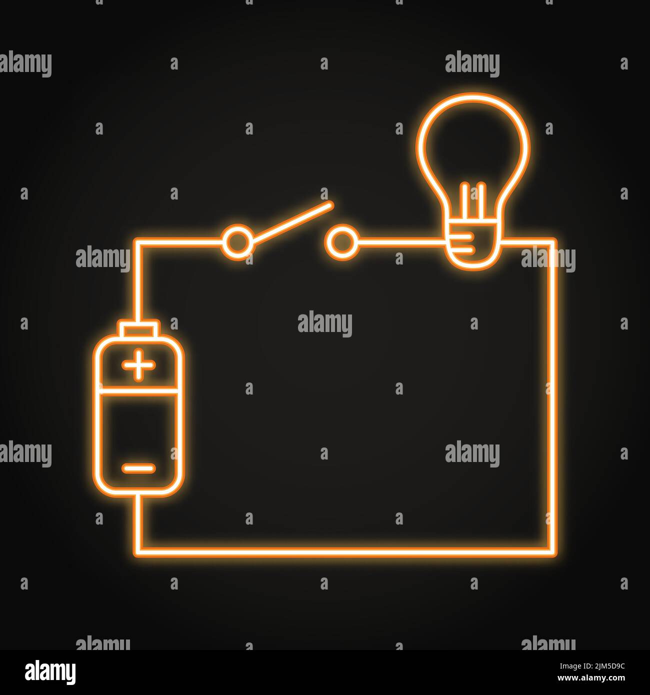 Simple electric circuit scheme neon icon in line style. Vector illustration Stock Vector Image ...