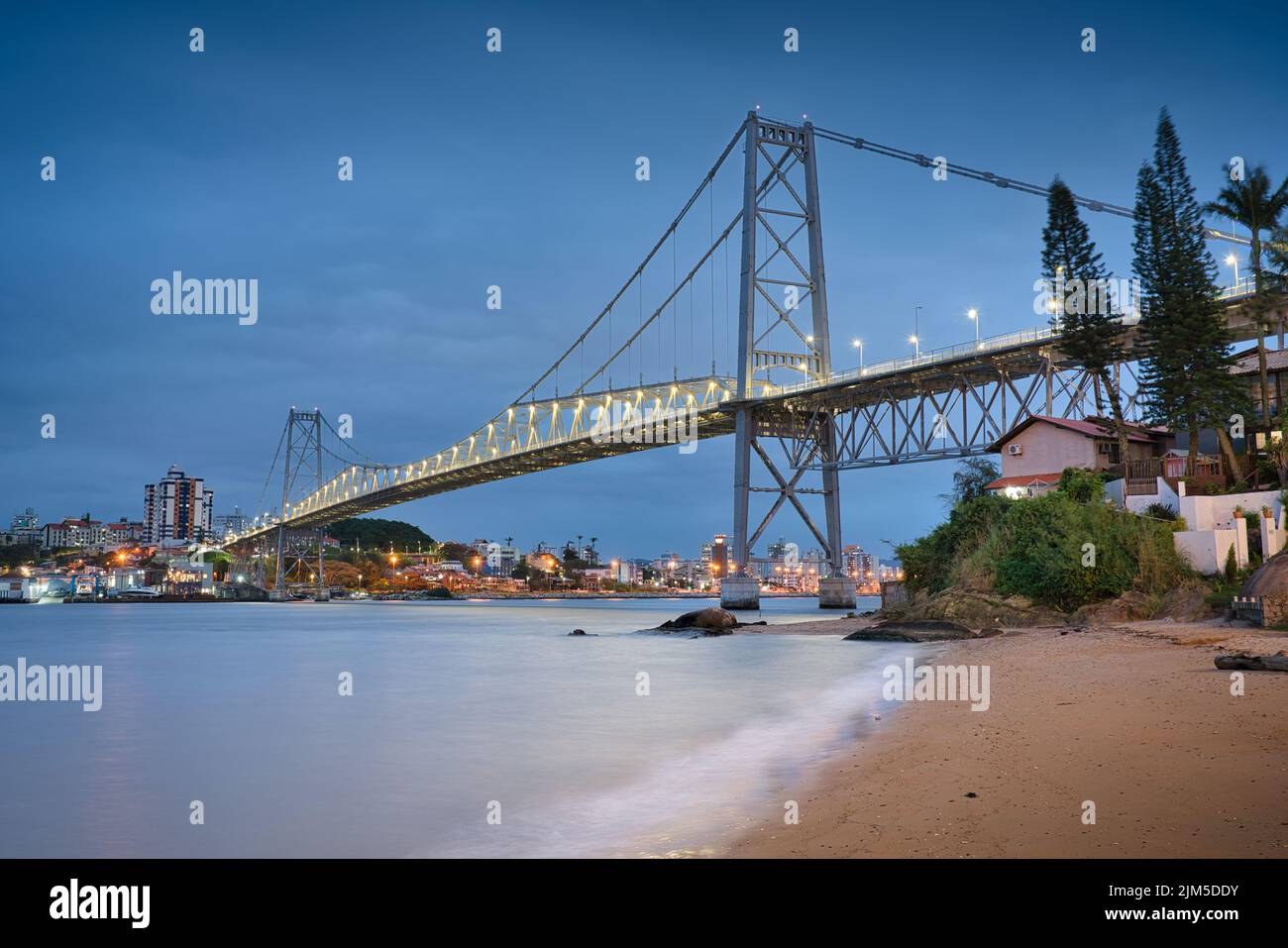 Photo of the Hercilio Luz Bridge in Florianopolis, Santa Catrina ...