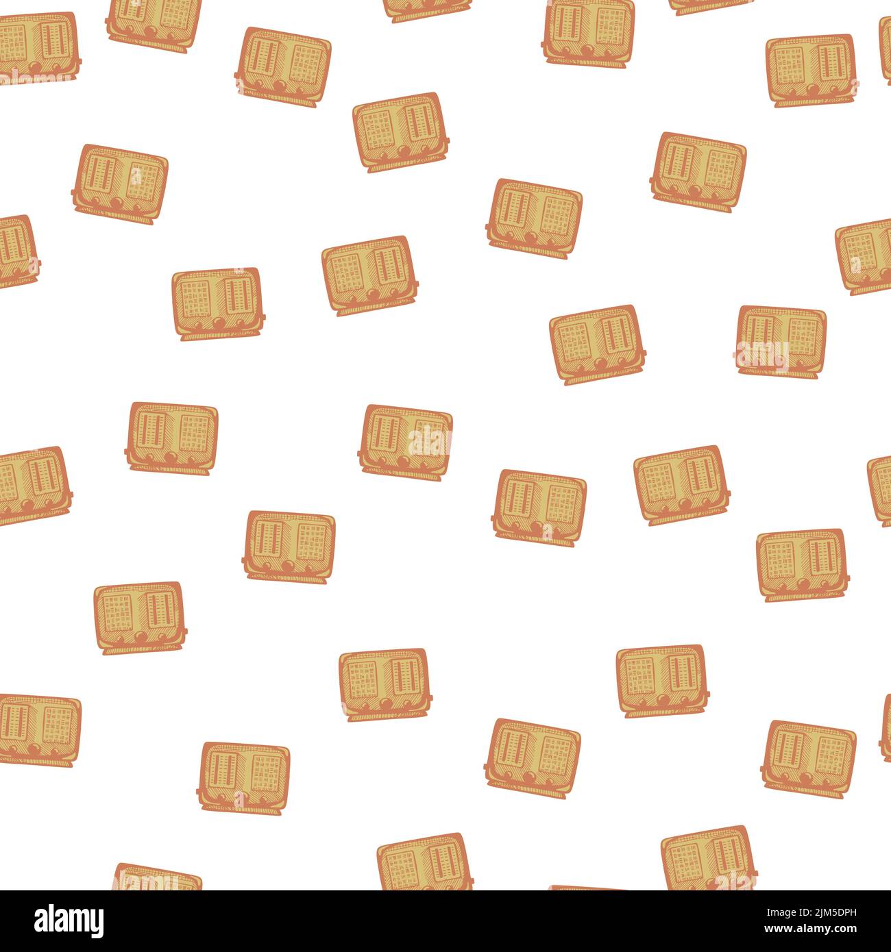 Retro radio engraved seamless pattern. Vintage media equipment in hand ...