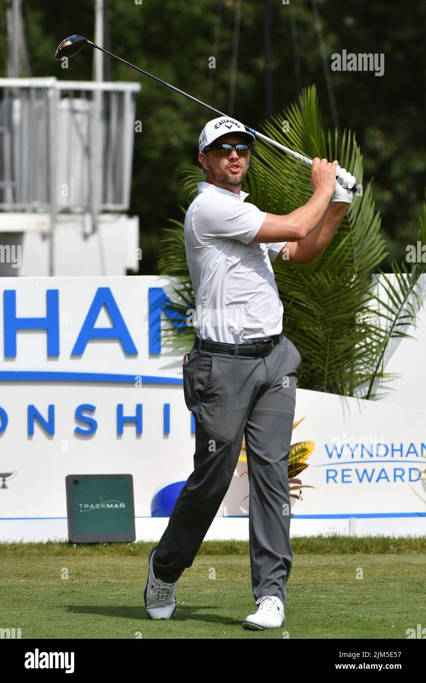 Greensboro, North Carolina. August 4, 2022: Chris Stroud hits his drive ...