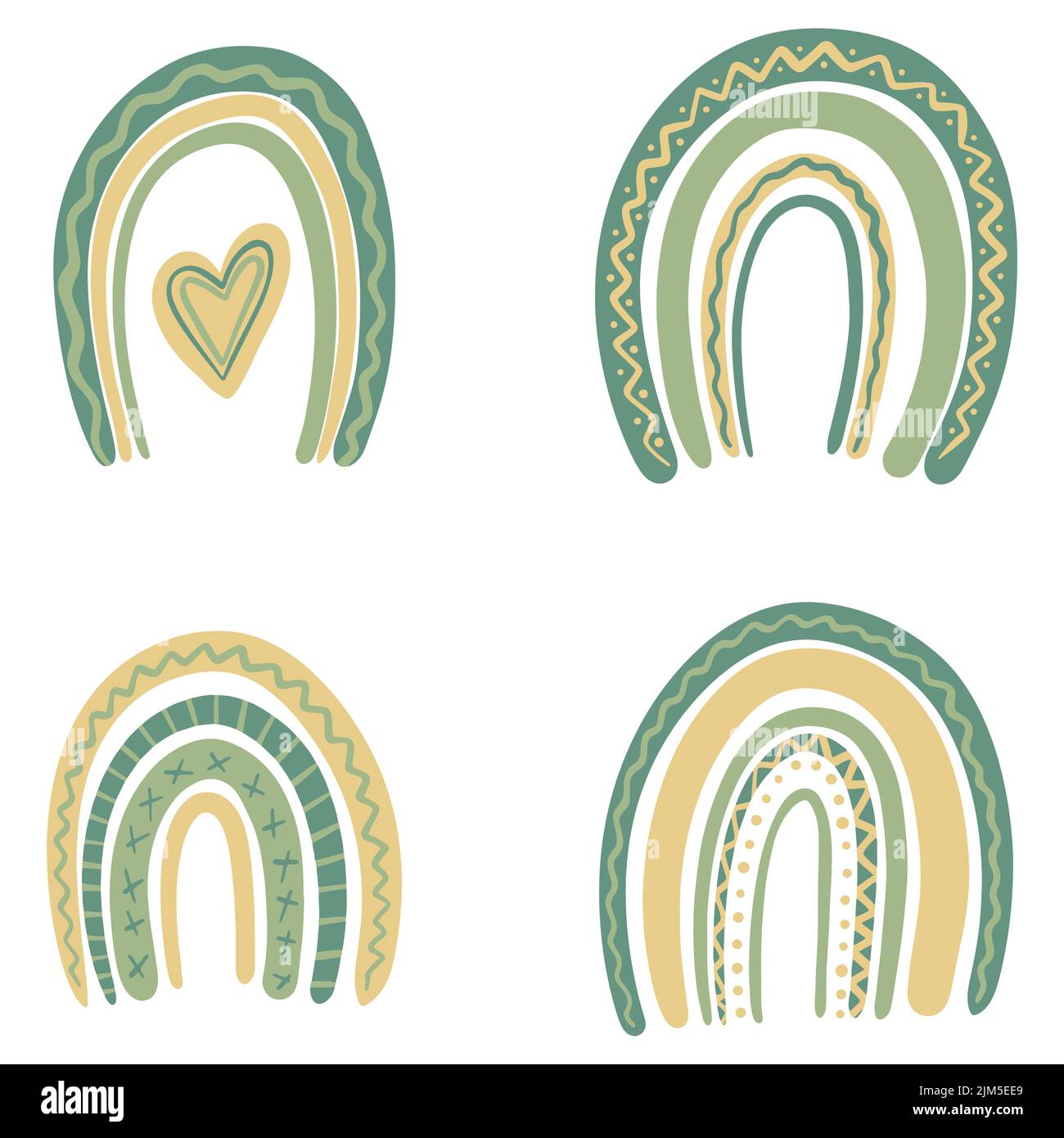 Boho style rainbow for children's room wall decor. Simple doodle vector ...