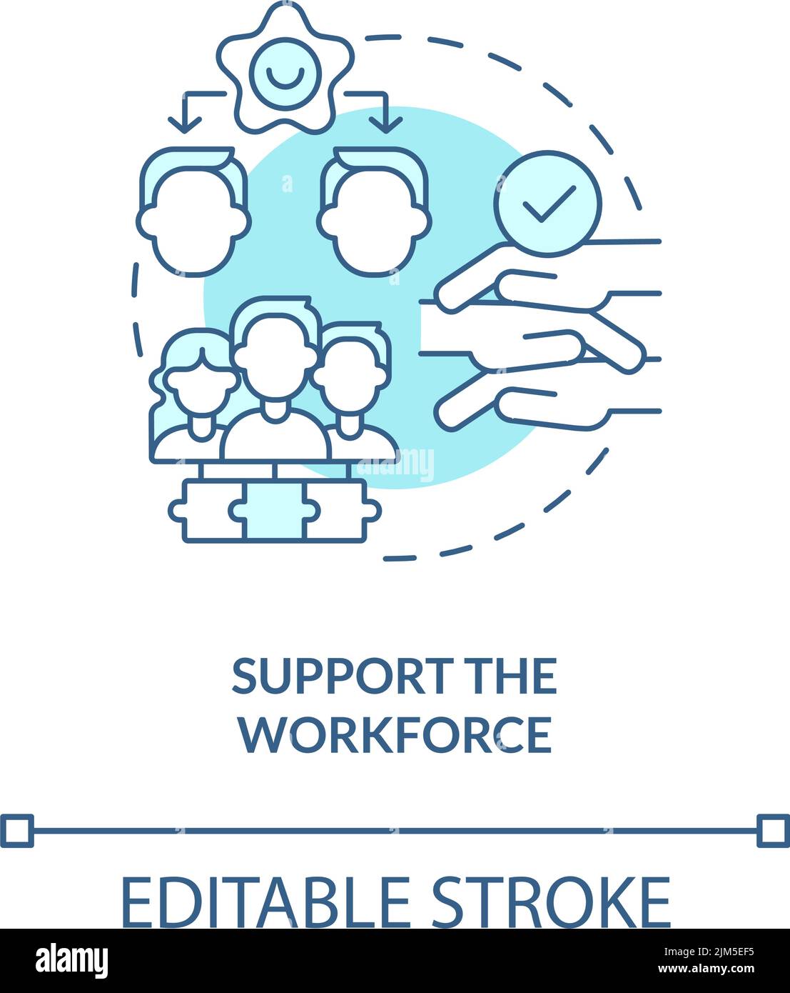 Support workforce turquoise concept icon Stock Vector Image & Art - Alamy