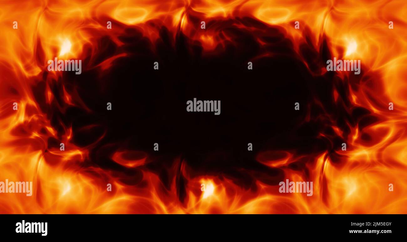 A fire flame circle frame illustration background Stock Photo - Alamy