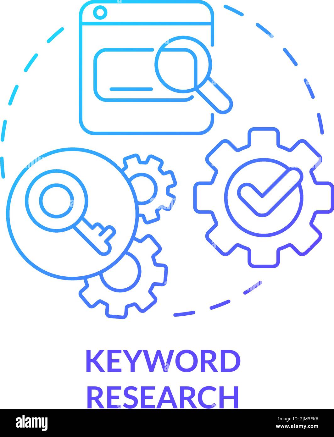 Keyword research blue gradient concept icon Stock Vector Image & Art ...
