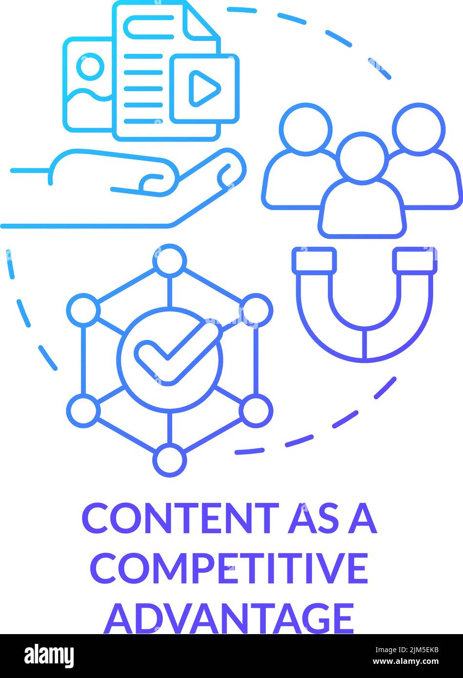 Content as competitive advantage blue gradient concept icon Stock Vector Image & Art - Alamy